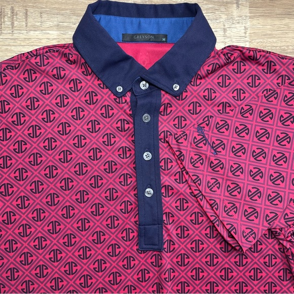 Greyson | Shirts | Greyson West Flag Short Sleeve Polo Shirt Men M Knit ...